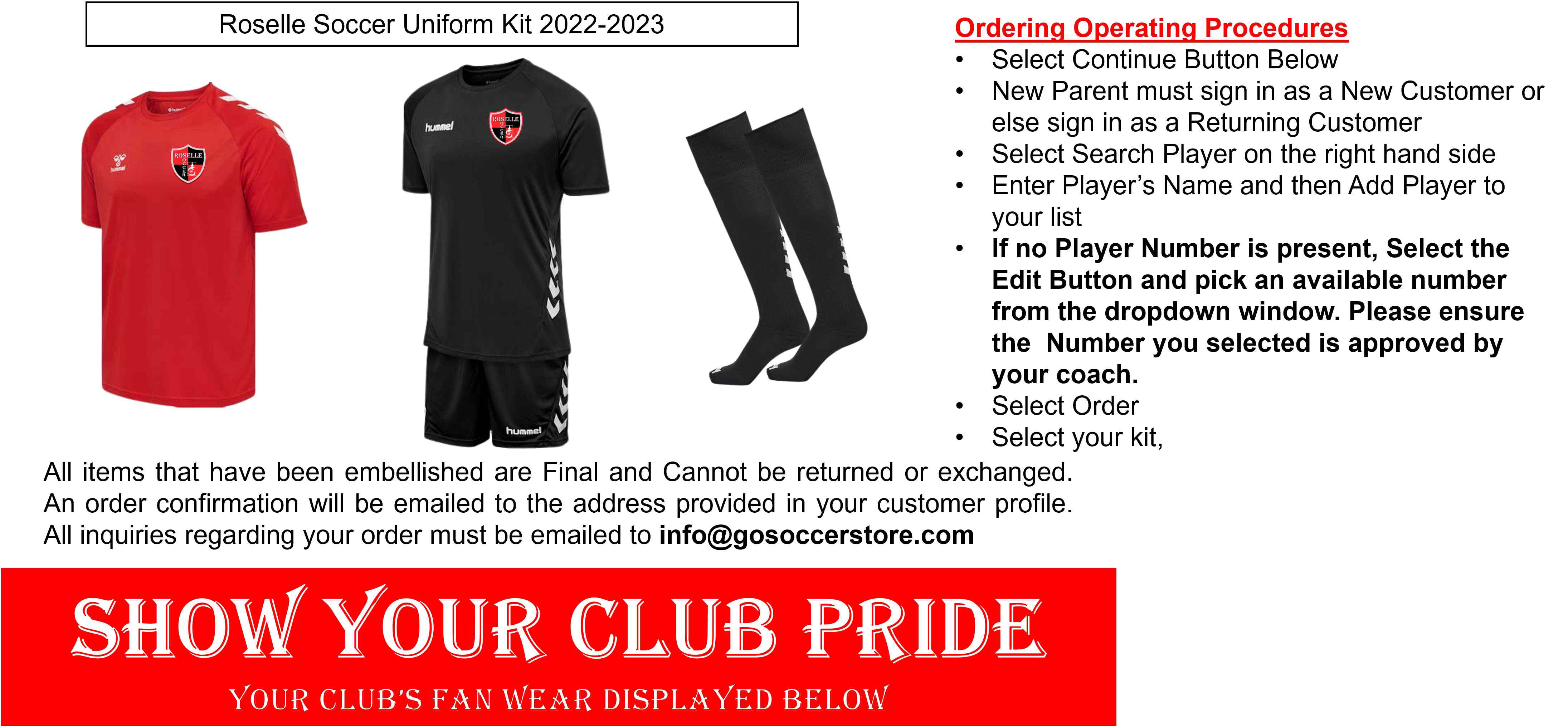 Roselle Soccer - Uniform Helper